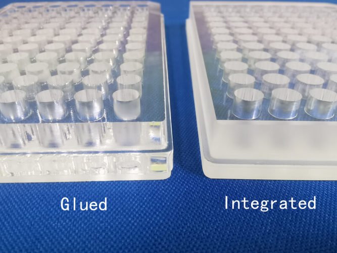 What's the difference between integrated and glued quartz UV 96 well ...